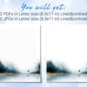 Printable Stationary, Printable Writing Paper With Abstract Landscape ...