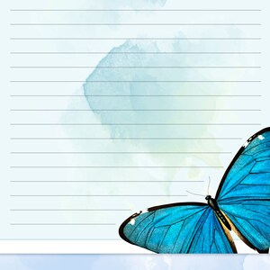 Butterfly Printable Stationery, Letter Writing Stationery, Lined and ...