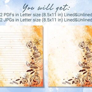 Halloween Printable Stationery, Printable Writing Paper With Watercolor ...