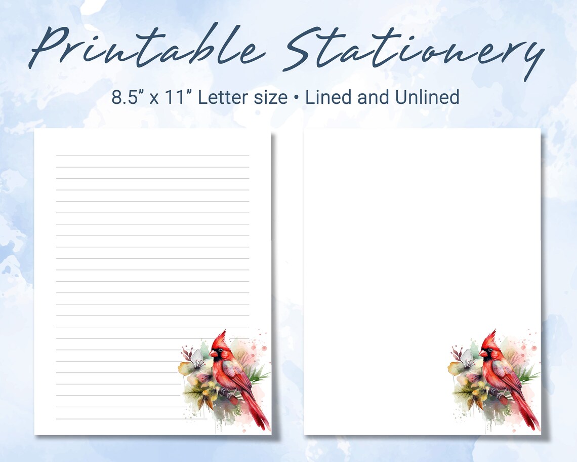 Printable Stationery Lined Paper, Printable Writing Paper With Cute ...