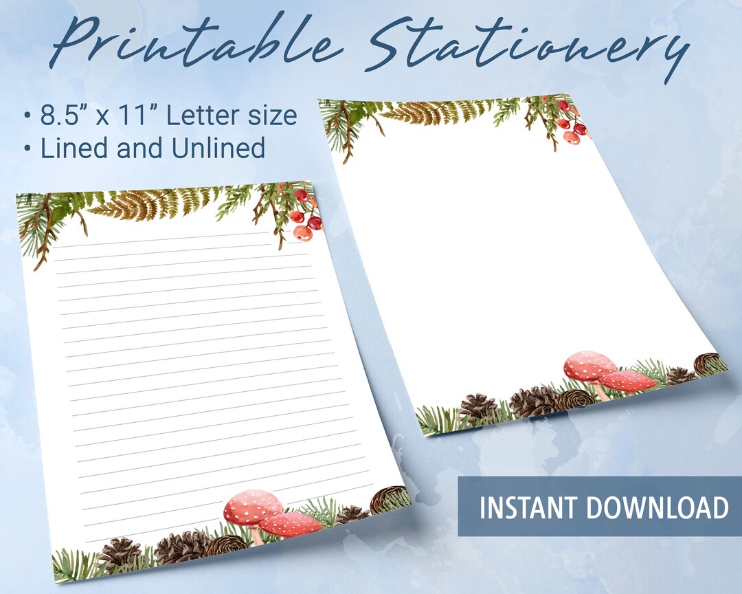 Autumn Printable Stationery, Printable Writing Paper With Gentle Autumn ...