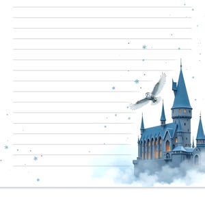 Printable Stationery Lined Paper, Letter Writing Paper With a Winter ...