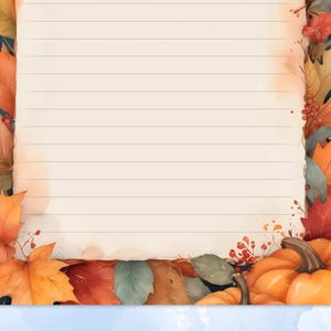 Fall Printable Stationery Paper: Lined Writing Paper, A4 & US Letter - Etsy