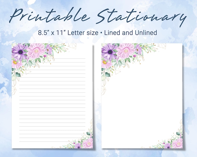 Lavender PRINTABLE Stationery, Printable Stationary, Printable Writing ...