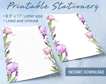 Floral Printable Stationery Printable Writing Paper With | Etsy