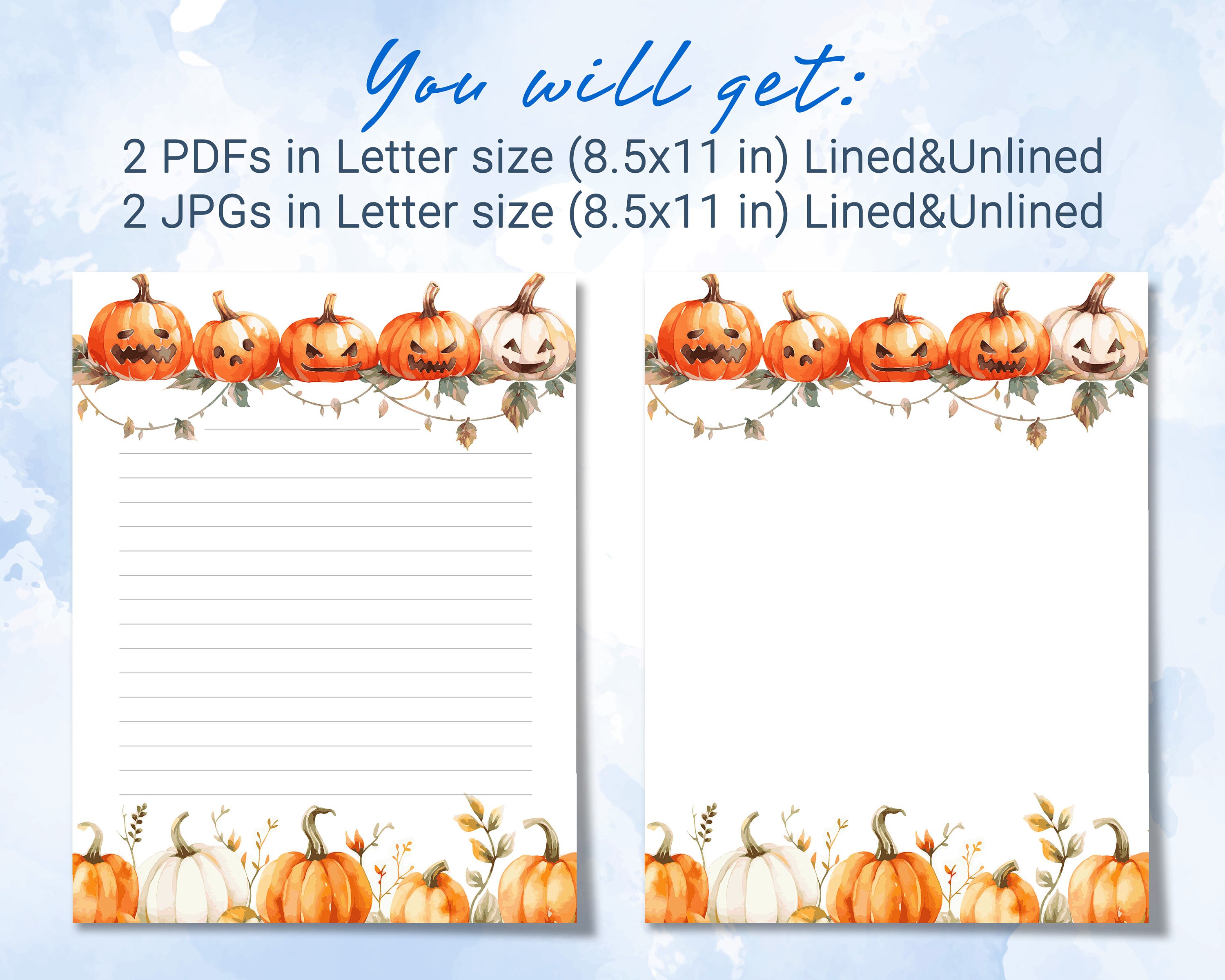 Halloween Printable Stationery, Printable Writing Paper With Autumn ...