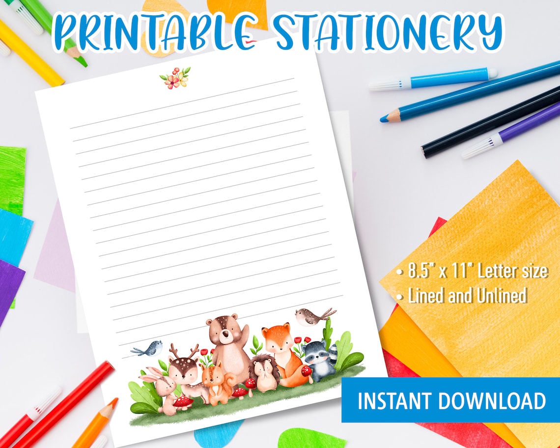 Printable Stationery for Kids Printable Writing Paper With - Etsy