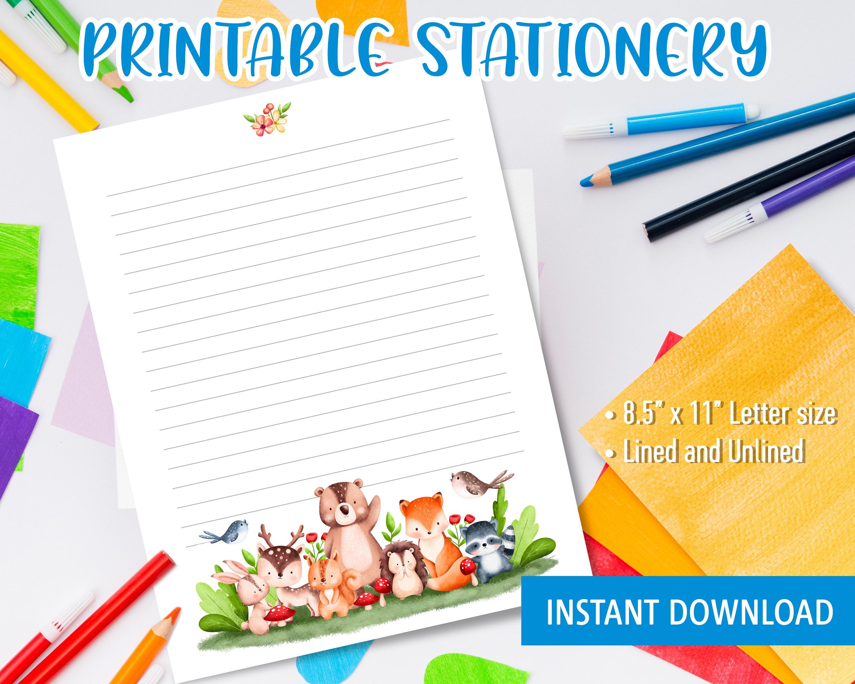 Printable Stationery for Kids Printable Writing Paper With - Etsy