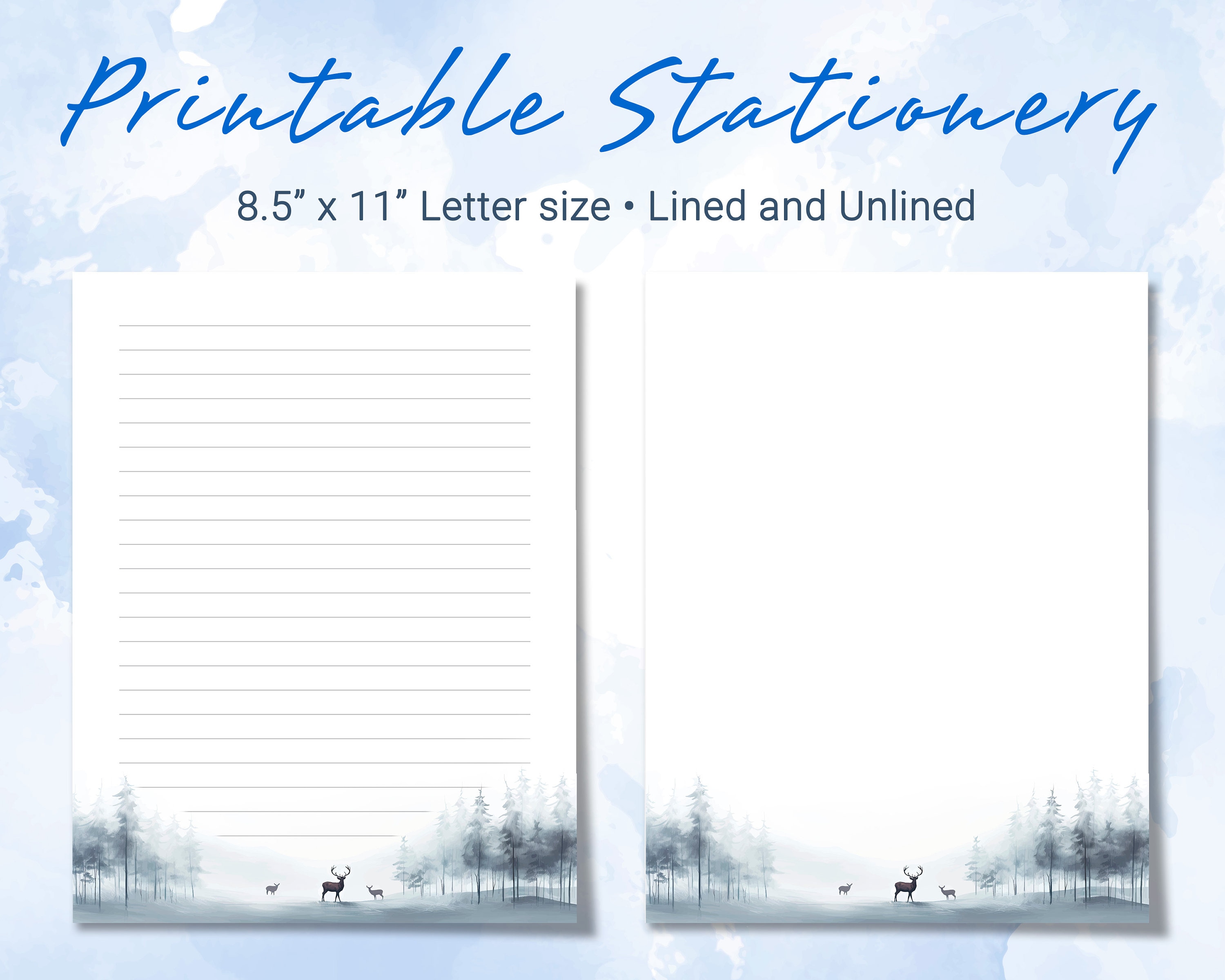 Winter Printable Stationery, Printable Writing Paper With Snowflakes ...
