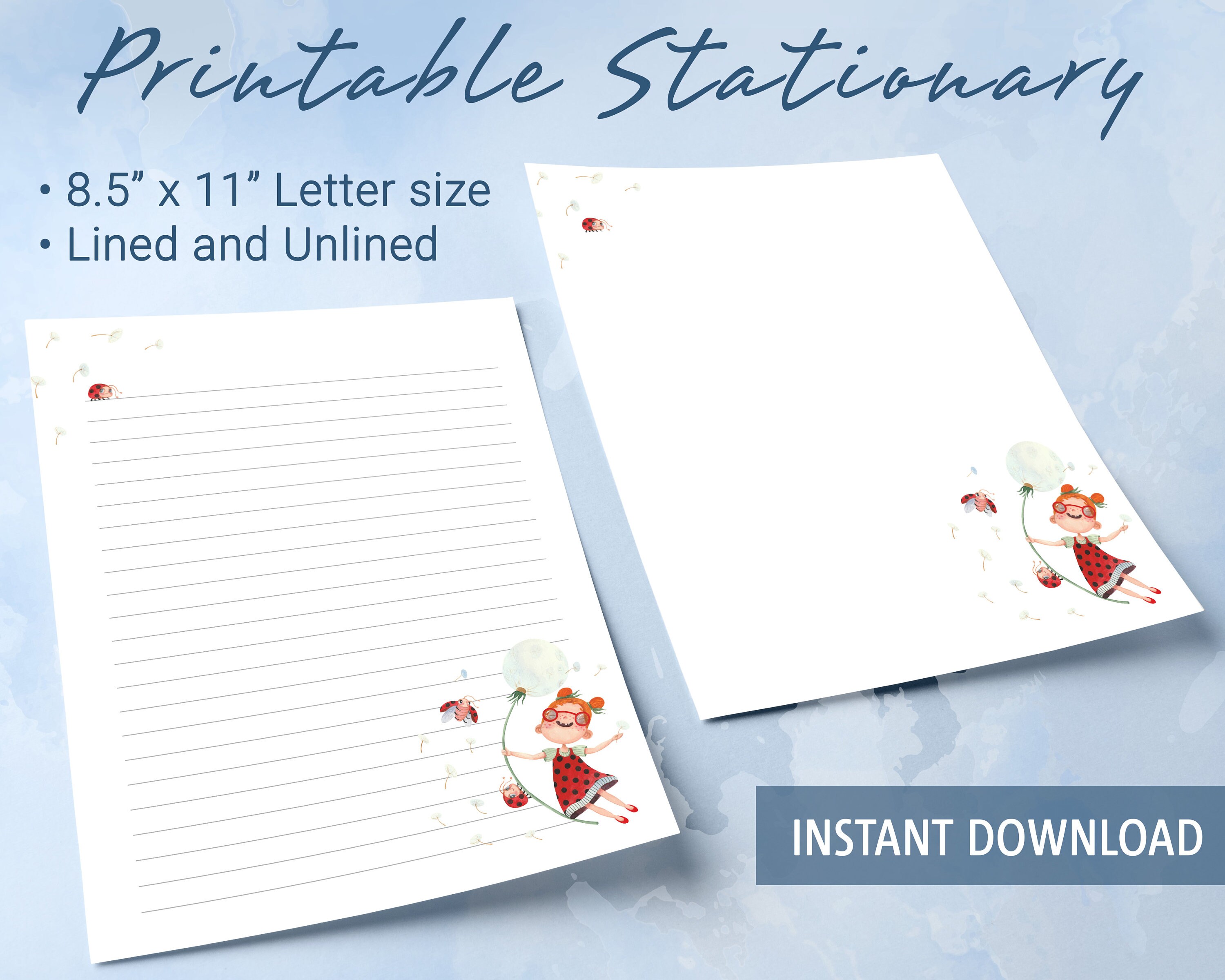 Girl Writing Paper Template