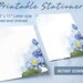 Floral Printable Stationery, Printable Writing Paper With Watercolor ...