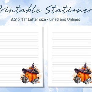 Halloween Printable Stationery, Printable Writing Paper With Watercolor ...