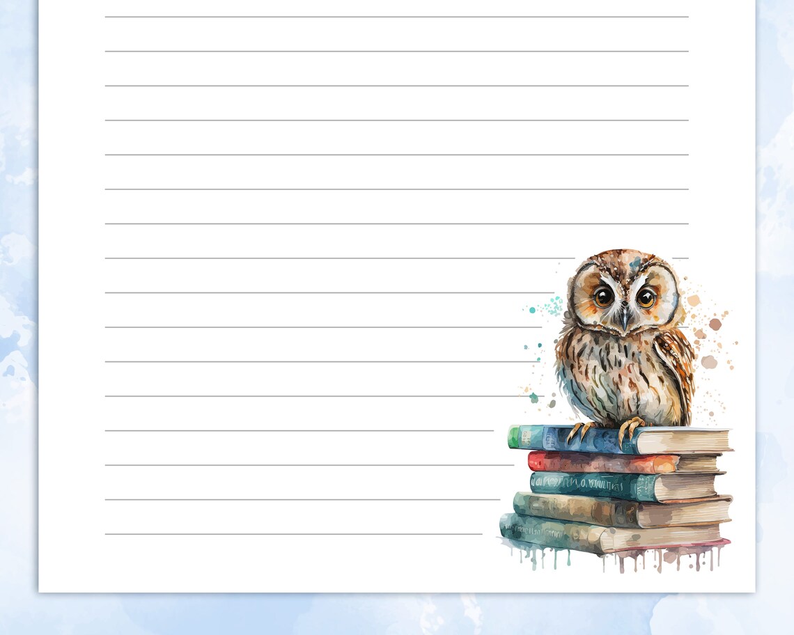 Printable Stationery Lined Paper, Printable Writing Paper With Owl ...