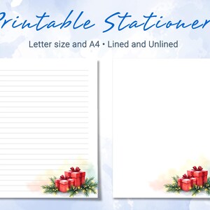 Printable Stationery Lined Paper, Letter Writing Paper With Christmas ...