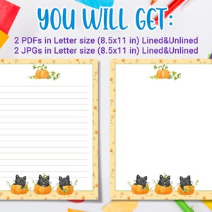 Cute Halloween Stationery Printable for Kids, Printable Letter Writing ...