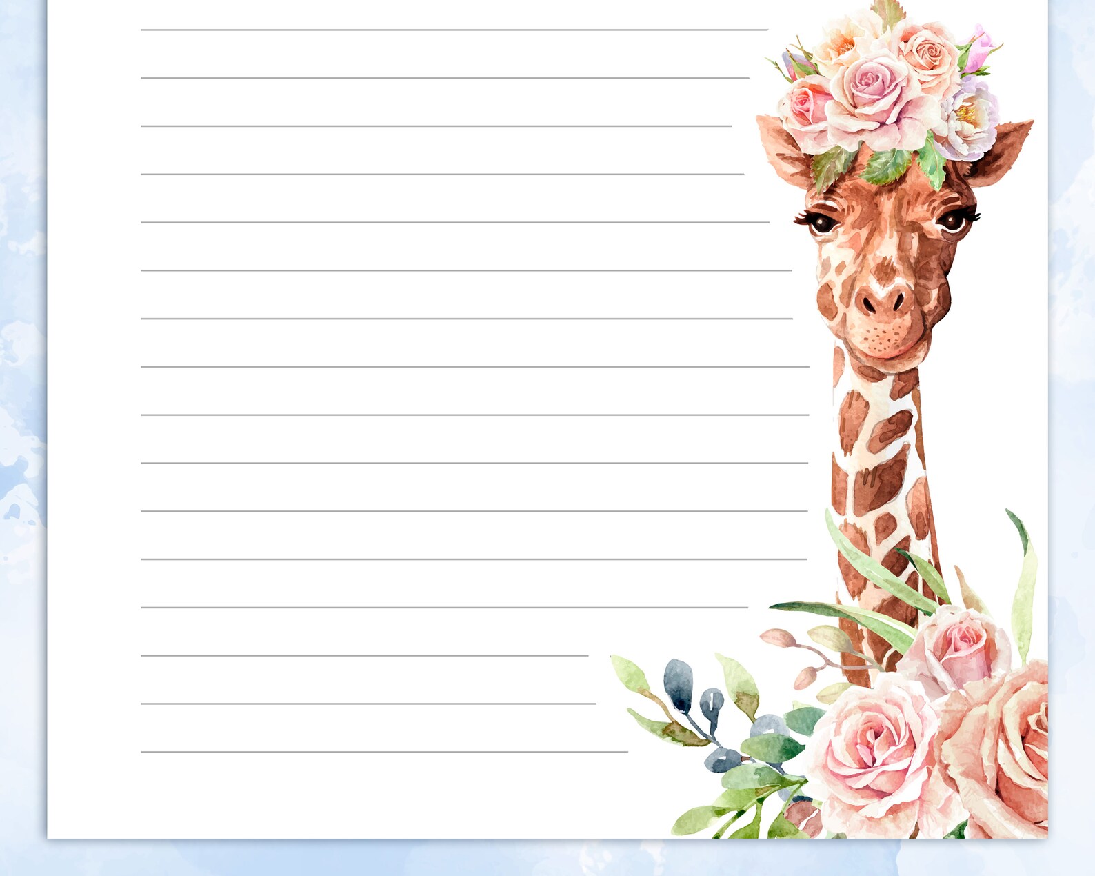 Printable Stationery, Printable Writing Paper With Watercolor Cute ...