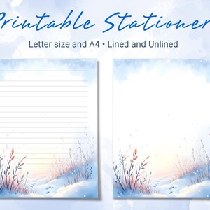 Printable Stationery Lined Paper, Letter Writing Paper With a Beautiful ...