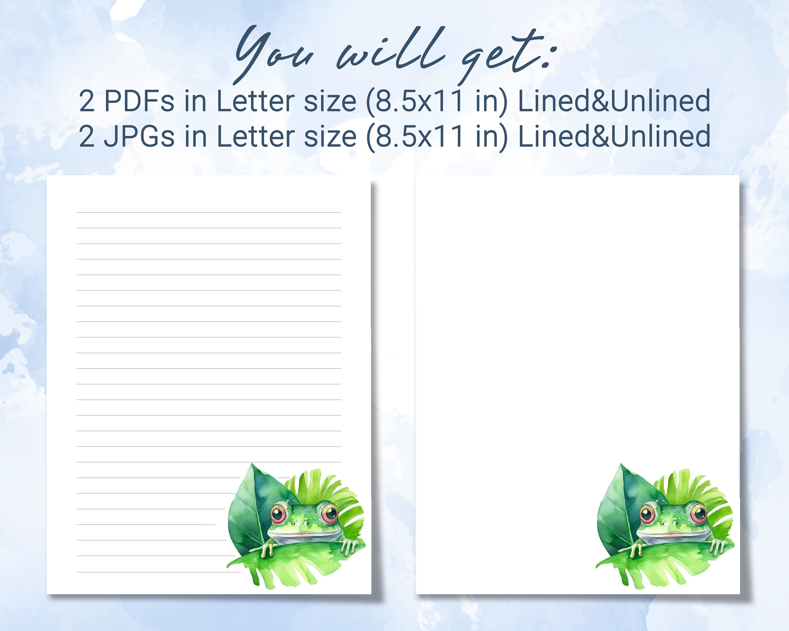 Printable Stationery Lined Paper, Printable Writing Paper With Frog in ...