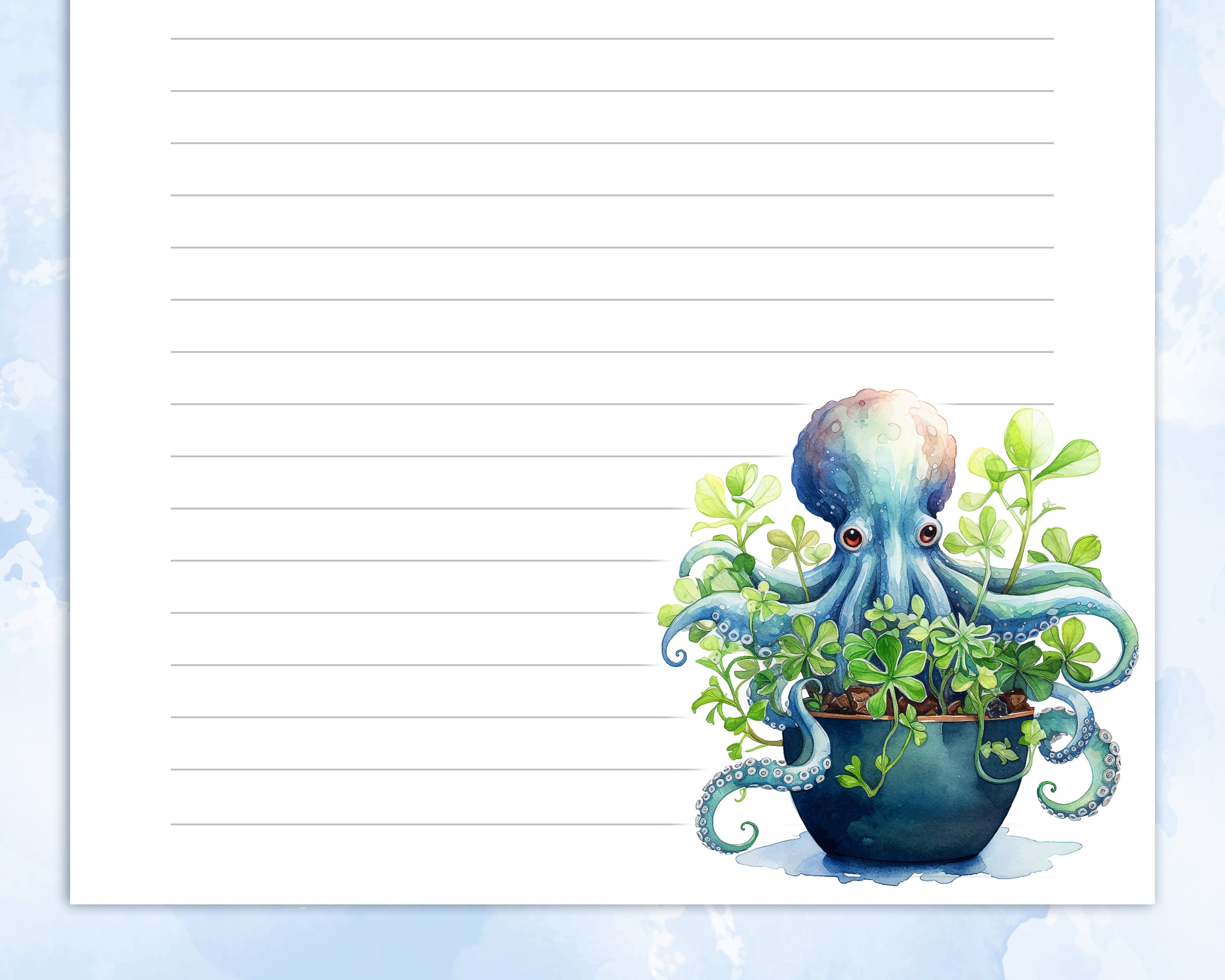 Printable Stationery Lined Paper Printable Writing Paper With - Etsy