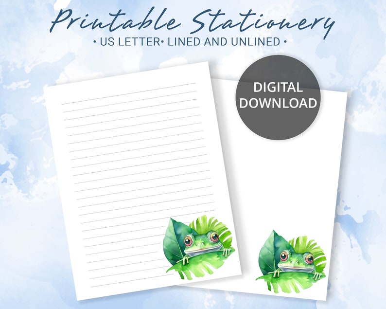 Printable Stationery Lined Paper Printable Writing Paper With - Etsy