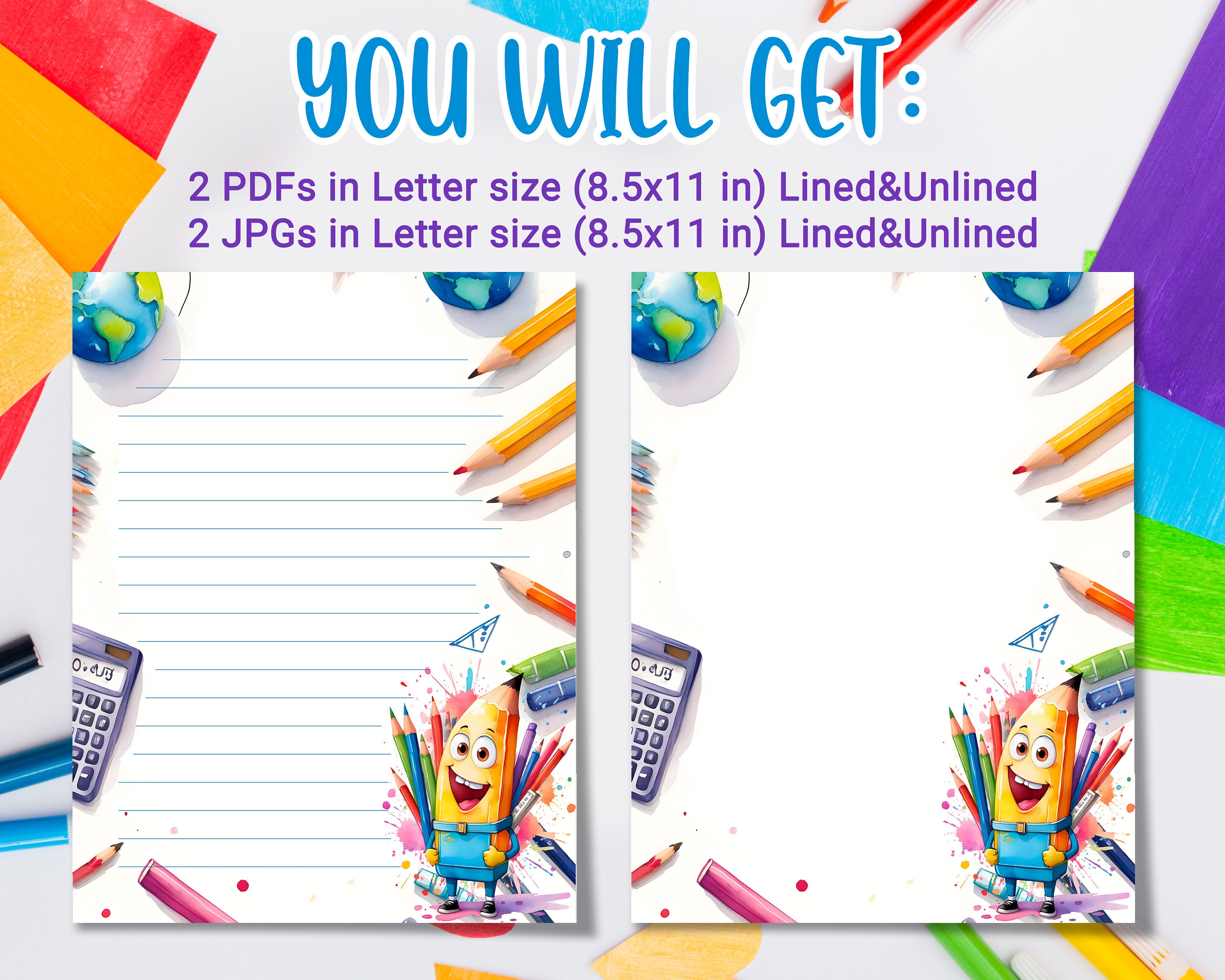 Printable Stationery for Kids, Printable Writing Paper for Back to ...
