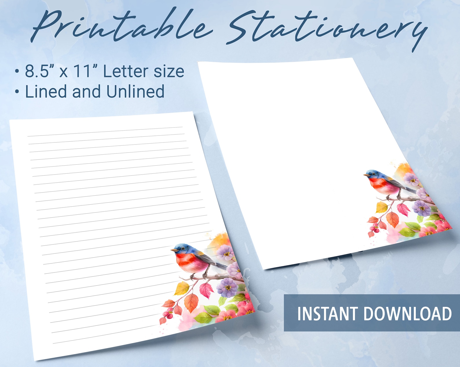 Printable Stationery Lined Paper, Printable Writing Paper With ...