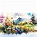 Printable Stationery Lined Paper With Mountain Landscape - Etsy