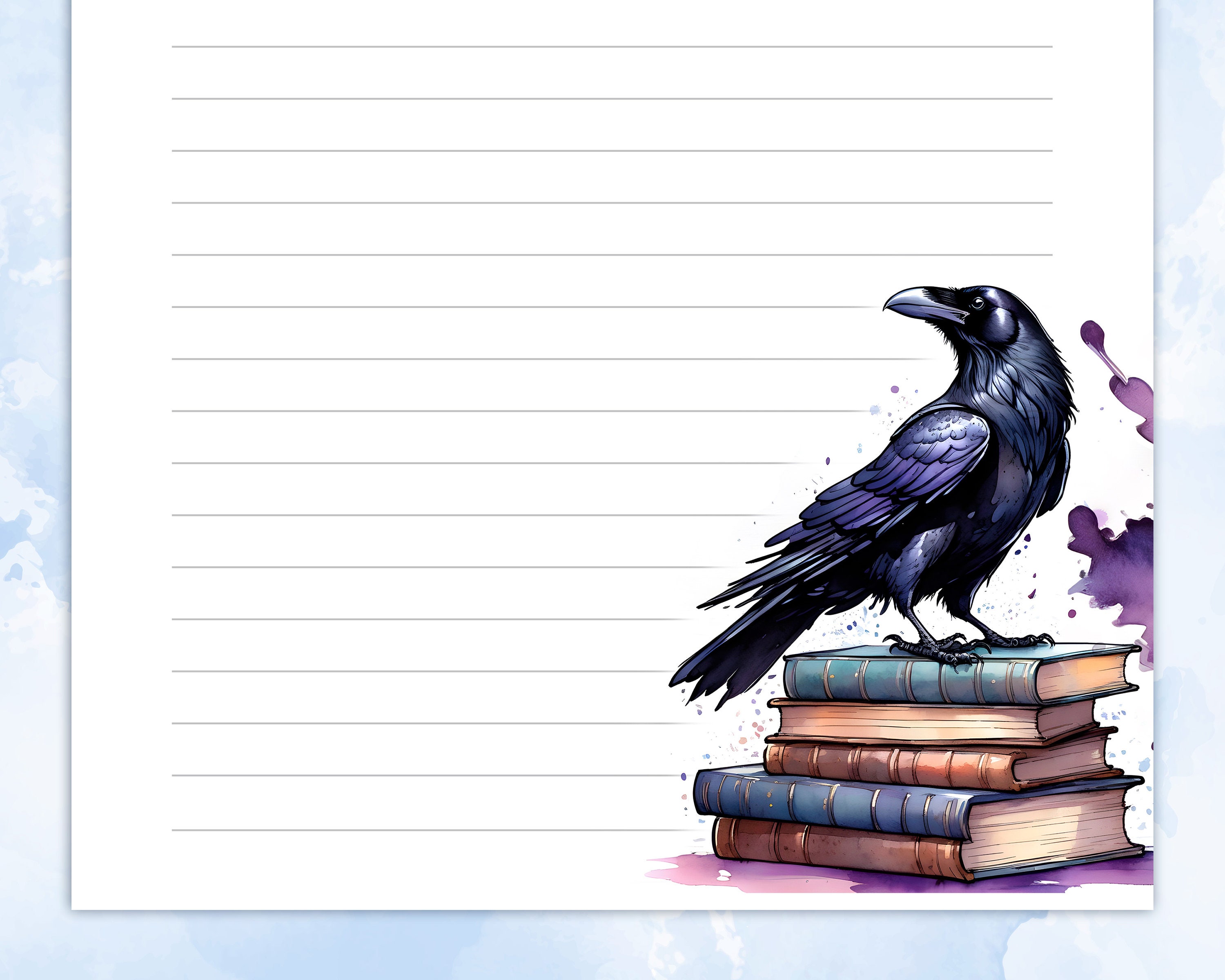 Printable Stationery Lined Paper, Printable Writing Paper With a Black ...