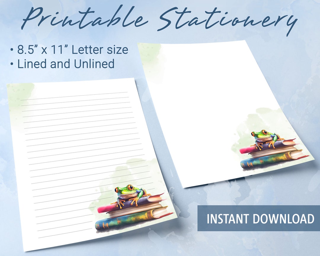 Printable Stationery Lined Paper, Printable Writing Paper With Cute ...