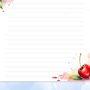Printable Stationery Lined Paper, Letter Writing Paper With Juicy ...