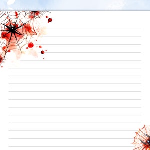 Halloween Printable Stationery, Printable Writing Paper With Spider ...