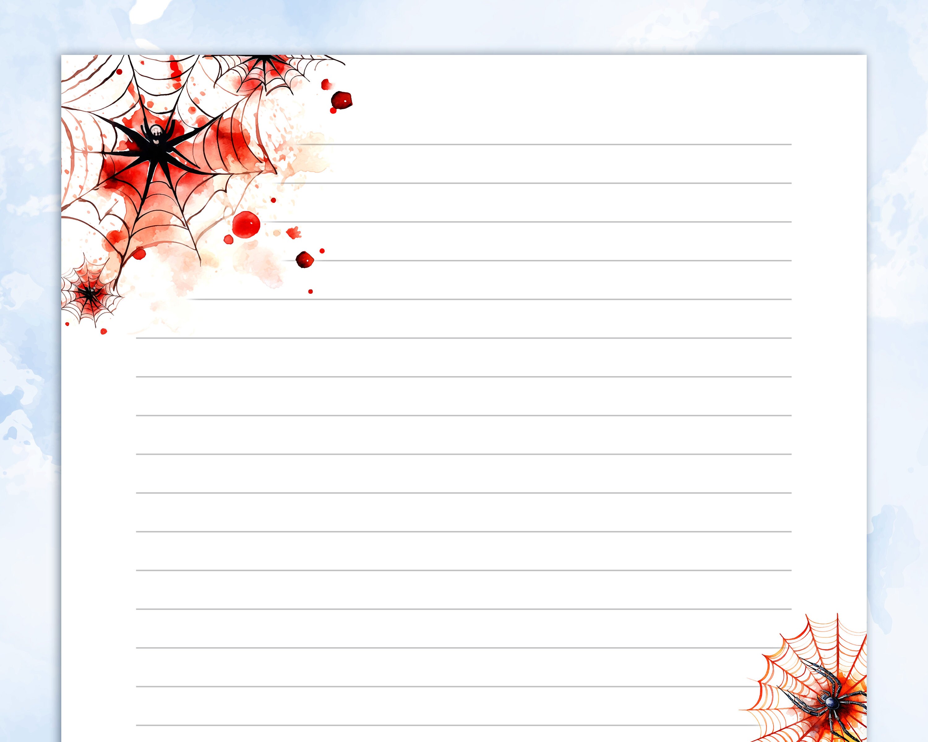 Halloween Printable Stationery Printable Writing Paper With - Etsy