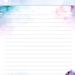 Printable Stationery Lined Paper With Magical Beautiful Watercolor ...