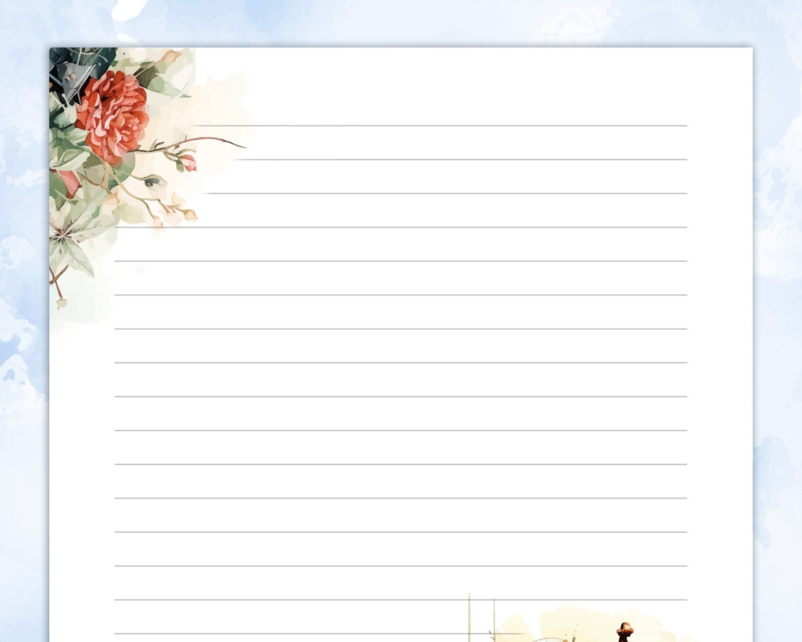 Jazz Age Printable Stationery: Lined Paper & Envelope - Etsy