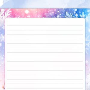 Winter Stationery Paper: Lined US Letter Writing Sheets (digital ...