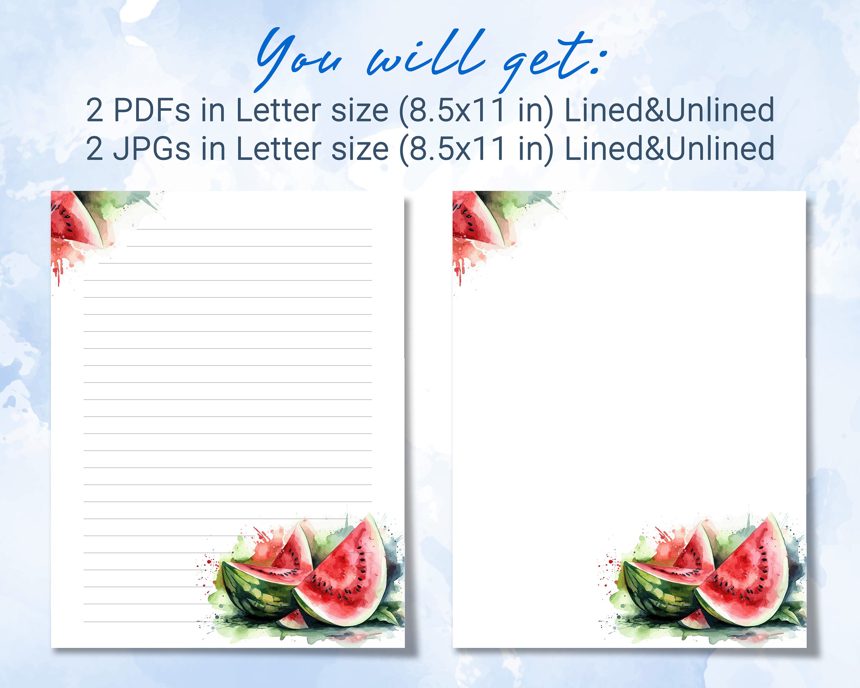 Printable Stationary Paper, Printable Writing Paper With Juicy ...