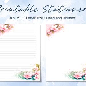 Floral Printable Stationery Lined Paper, Printable Writing Paper Wich ...
