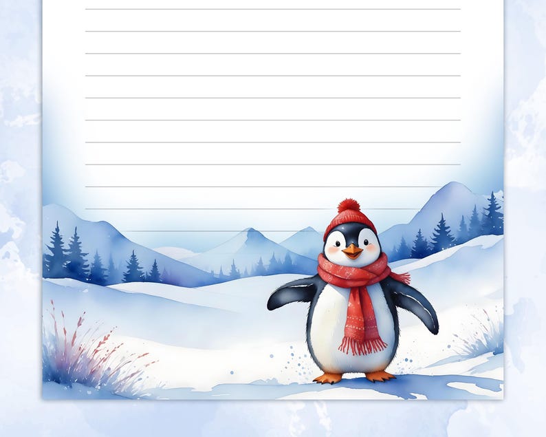 Printable Stationery Lined Paper, Letter Writing Paper With a Cute ...