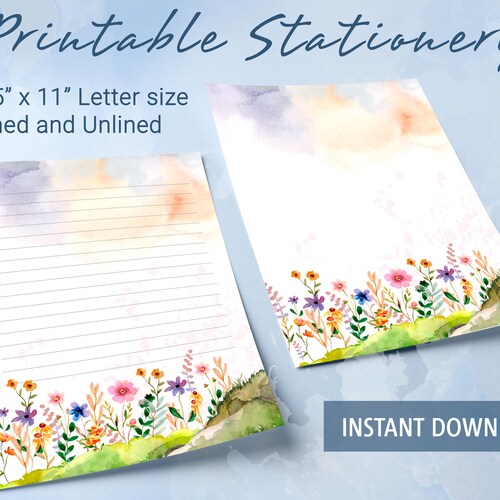 Floral Printable Stationery Printable Writing Paper With - Etsy