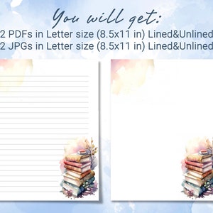 Printable Stationery Lined Paper, Printable Writing Paper With a Stack ...