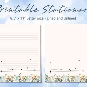Printable Stationary Paper, Garden Fence Watercolor Printable Writing ...
