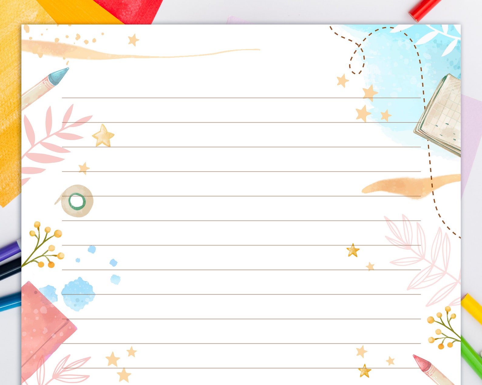 Printable Stationery for Kids, Printable Writing Paper for Back to ...
