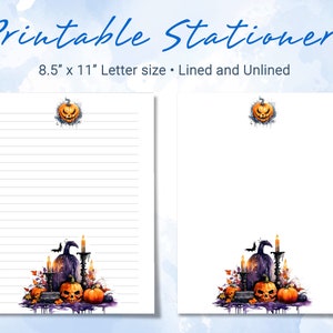 Halloween Printable Stationery, Printable Writing Paper With Watercolor ...