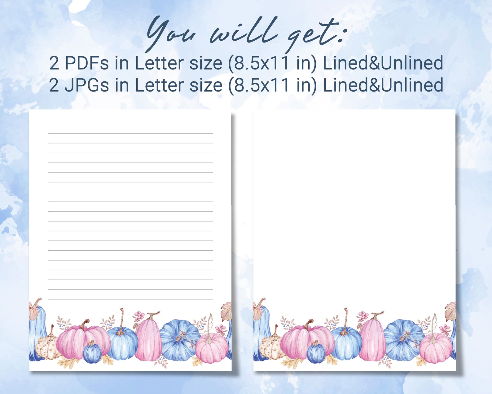 Printable Stationery on the Theme for Thanksgiving Day - Etsy