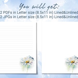 Floral Printable Stationery, Printable Writing Paper With Watercolor ...