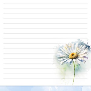 Floral Printable Stationery, Printable Writing Paper With Watercolor ...