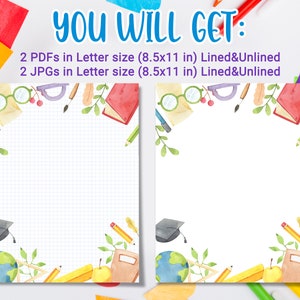 Printable Stationery for Kids, Printable Writing Paper for Back to ...