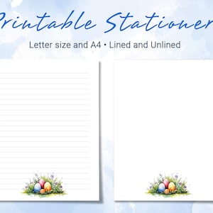 Printable Stationery Paper With an Easter Background, Happy Easter ...