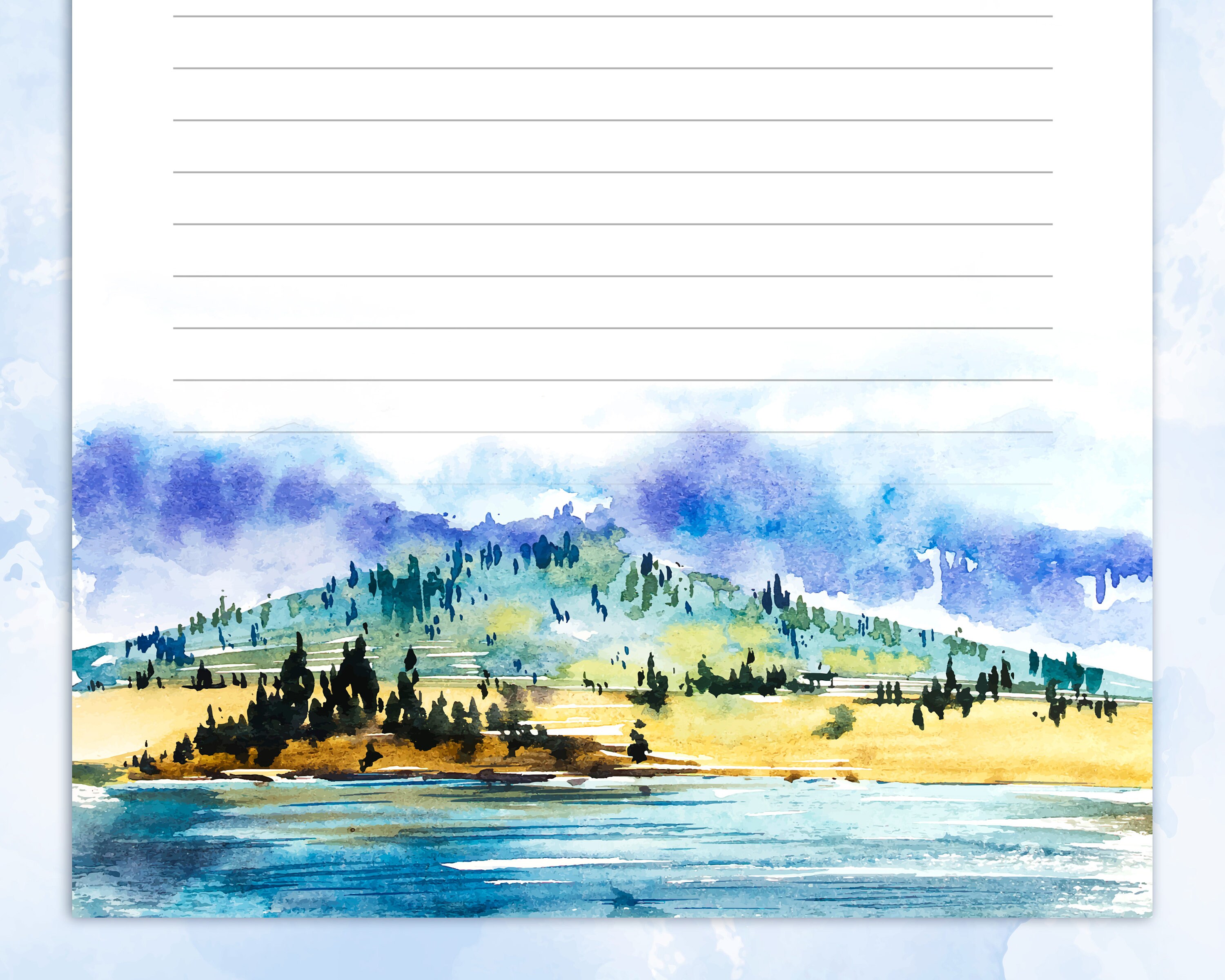 Printable Stationery Paper, Printable Writing Paper With Landscape ...