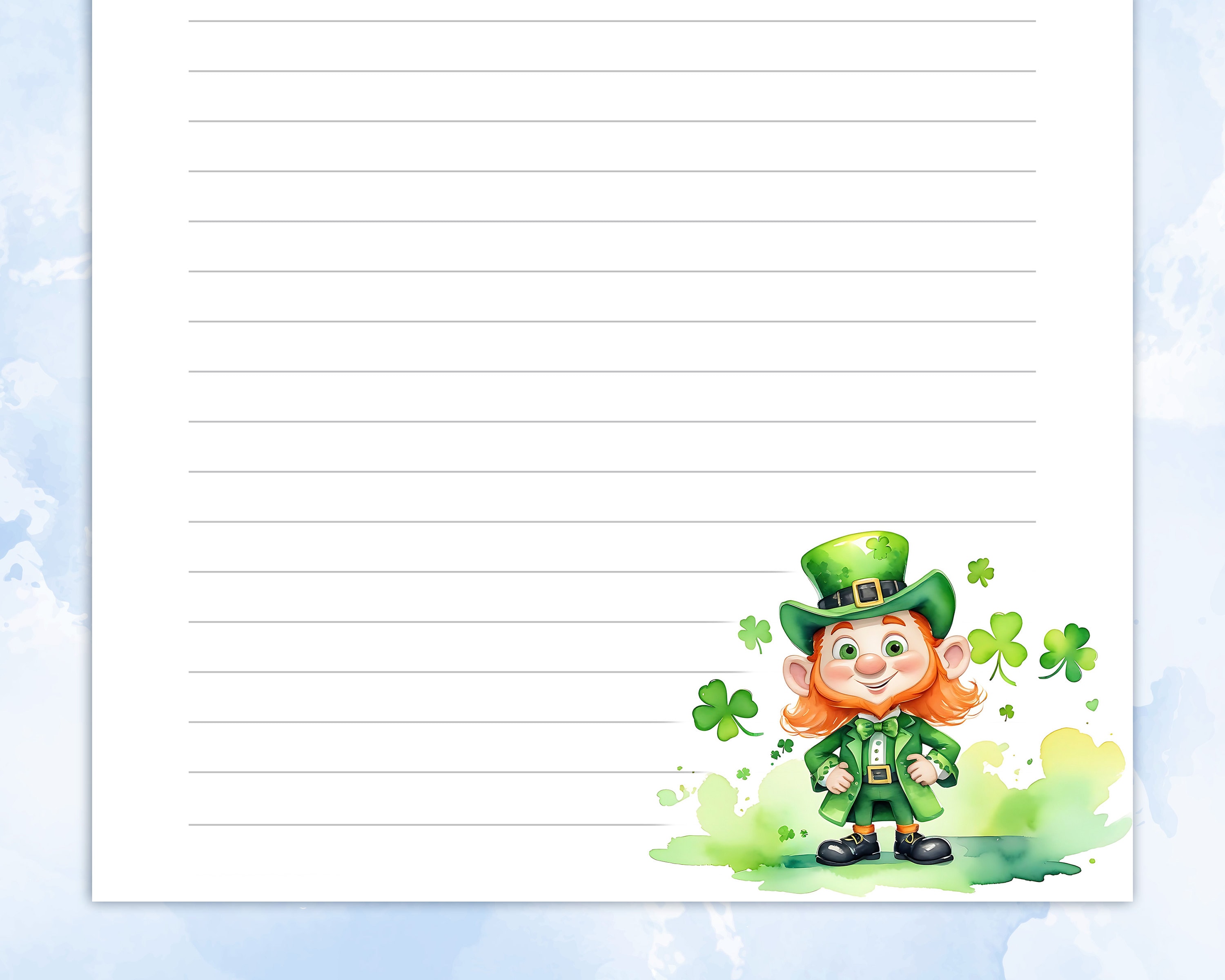 Printable Stationery Paper With St. Patrick's Day, Printable Writing ...